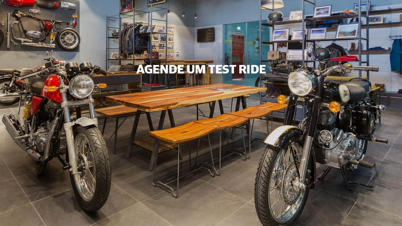Reserve teste de pilotagem da Royal Enfield moto no Brazil