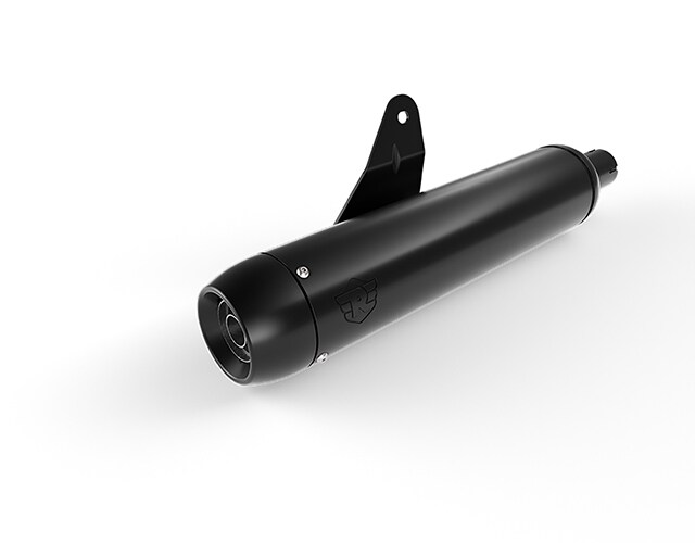 Black and Silver Tapered Silencer | Royal Enfield